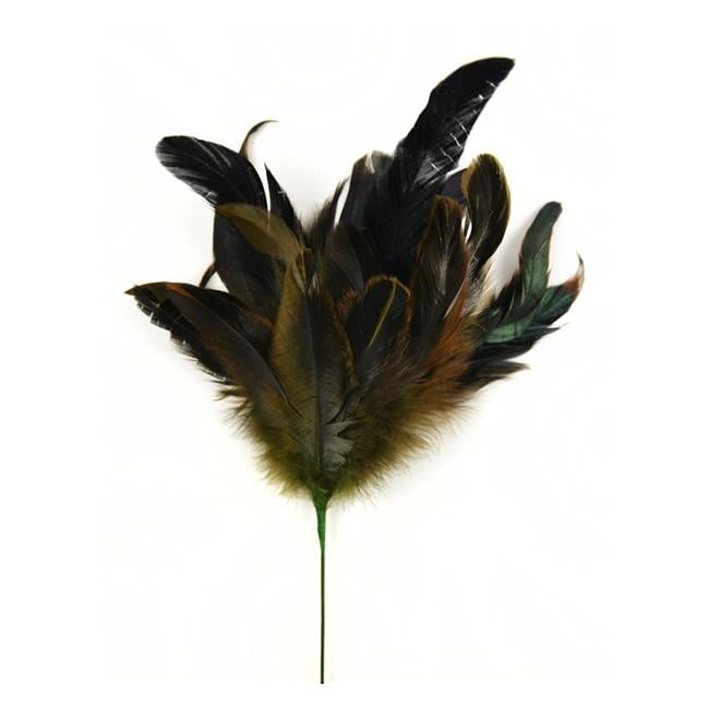 Midwest Design Imports 38515 Feather Floral Stem, 14 in. - Black ...