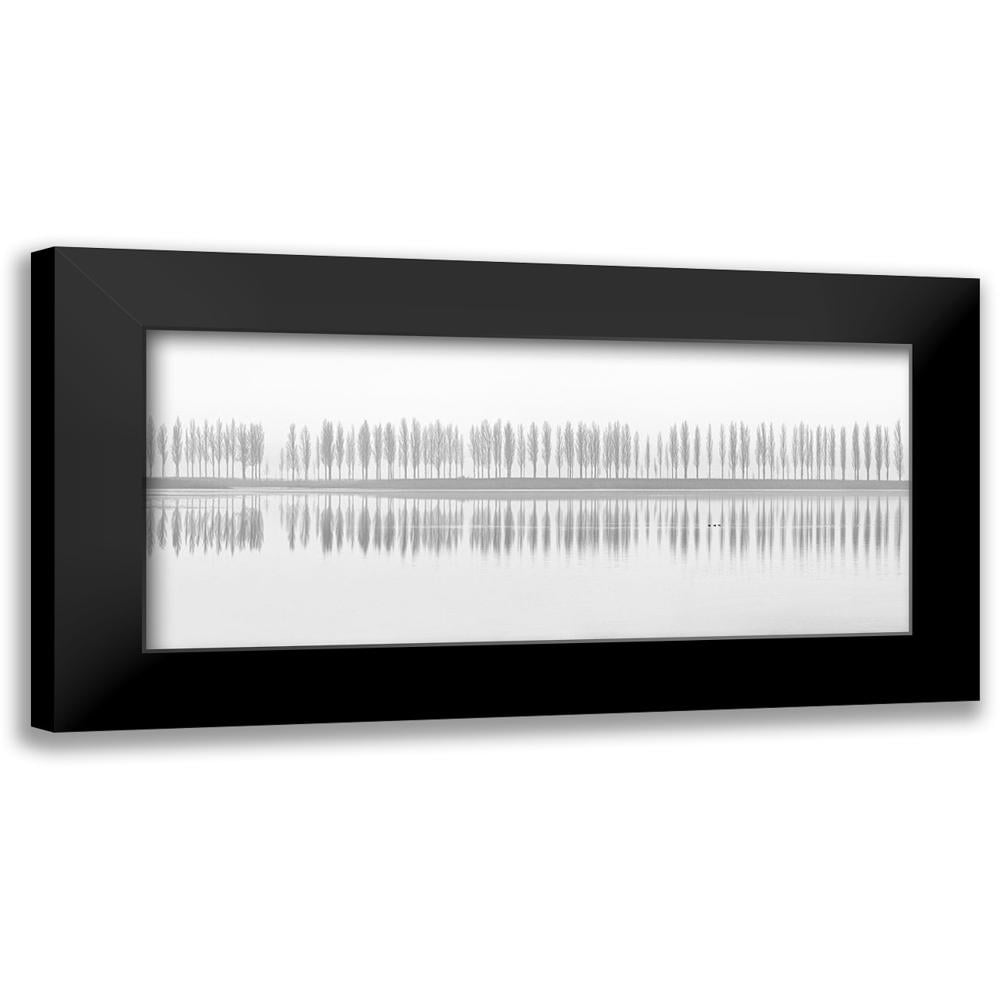 Fotoea 24x13 Black Modern Framed Museum Art Print Titled - misty alley ...