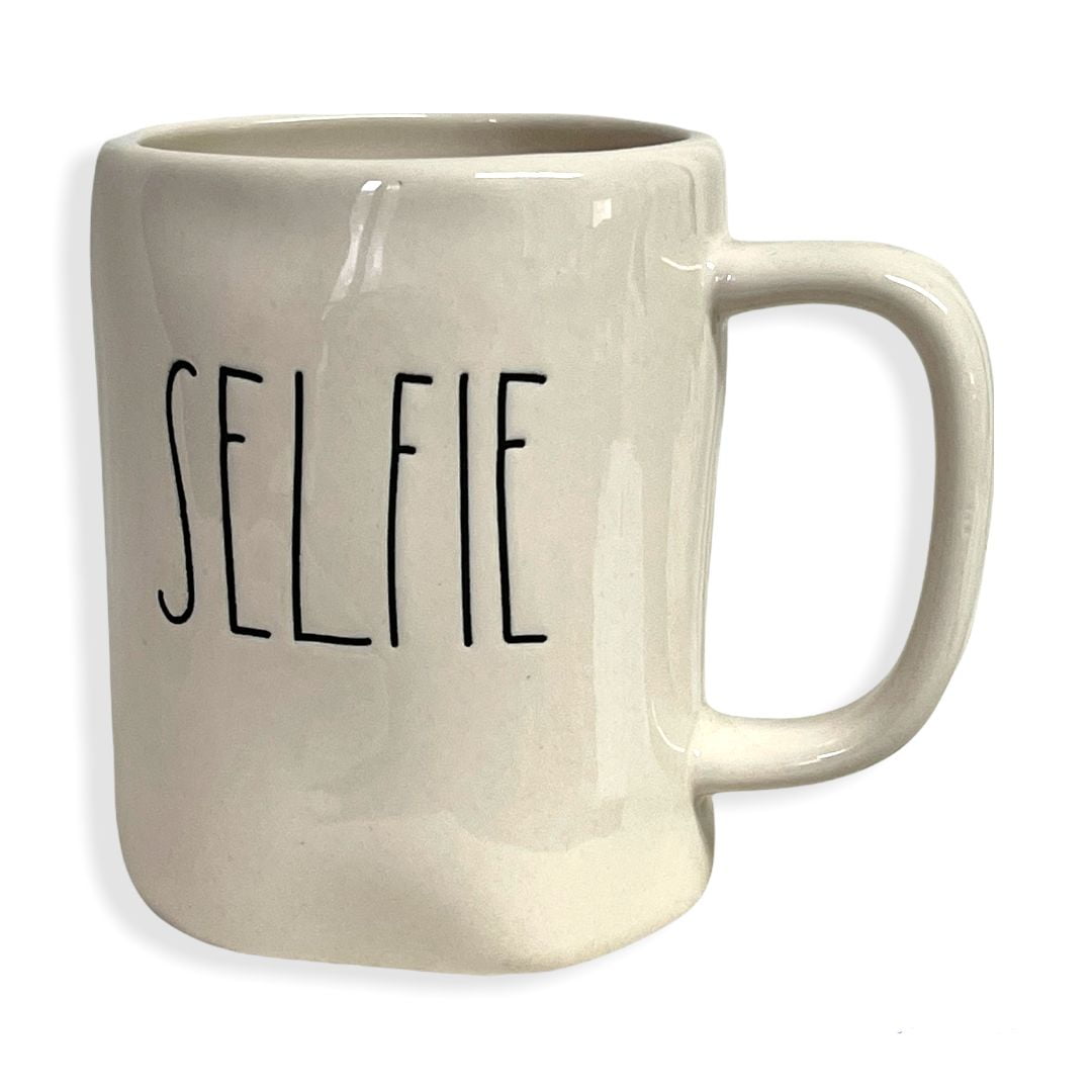 Rae Dunn By Magenta White SELFIE Ceramic Mug with Black LL Name Letter ...
