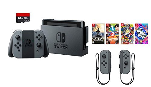 Nintendo Swtich 7 Items Bundle Nintendo Switch 32gb Console Gray Joy