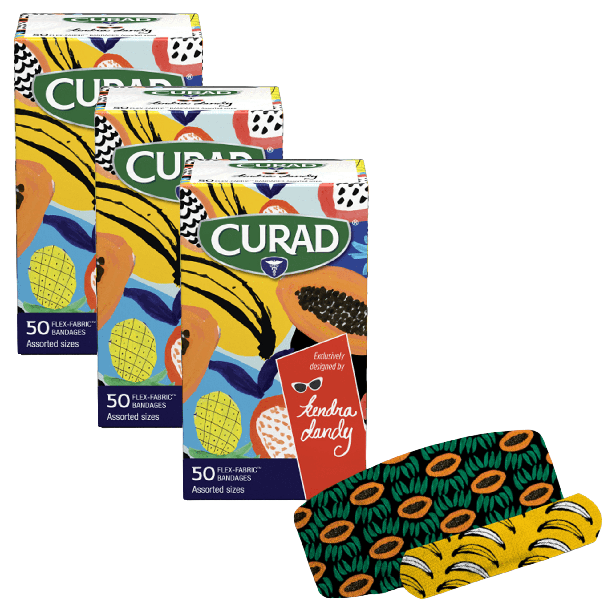 Curad Kendra Dandy Designer Bandages, 4 Colorful Patterns, Flex-Fabric ...