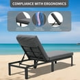 Ainfox Outdoor Aluminum Lounge Chairs Set of 3, Adjustable Recliner ...