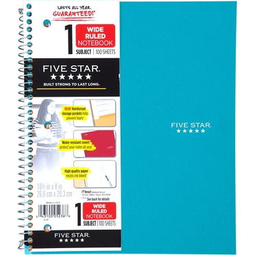 Five Star Wireless Notebook, 1 Subject, College Ruled,Assorted (09294 ...