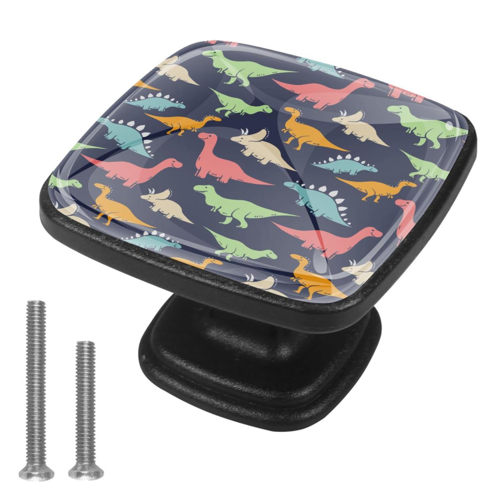 4 Pcs Cabinet Handle Drawer Pulls Dinosaur Knobs with Screws Square ...