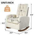 40.6" Nursery Rocking Chair, Modern Upholstered Glider Chairs with ...