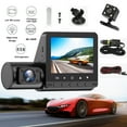 Dash Cam 3 Channel Dash Camera for Cars, 1080P Full HD Dash Cam Front ...