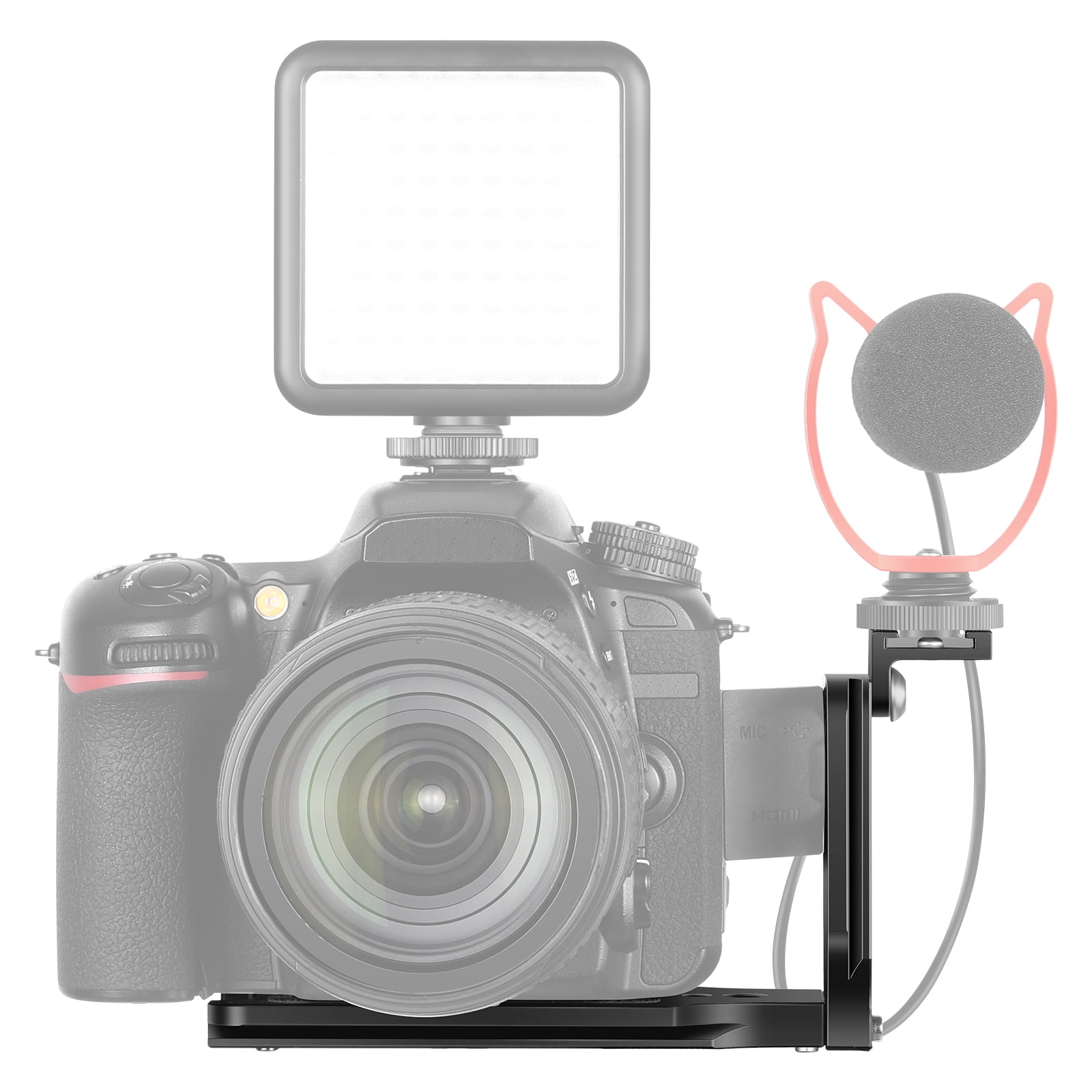 Neewer L Shape Bracket with Cold Shoe Mount， Vertical QR Plate ...
