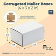 50-Pack White Corrugated Boxes 4x3x2, Bulk Cardboard Mailers for ...