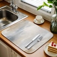 Blue Brown Dish Drying Mat for Kitchen Counter,Modern Abstract Oil ...