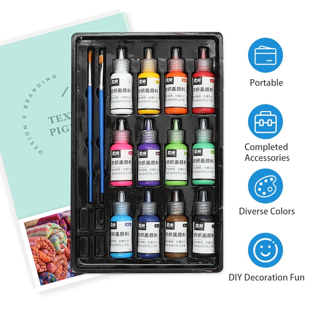 Juego de pintura para tela de 12 colores 60 ml cada botella textil ...