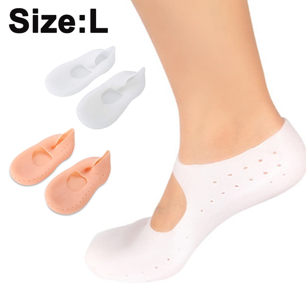 Silicone Socks, 2 Pair of Foot Anti-Cracks Protective Foot Care Socks ...