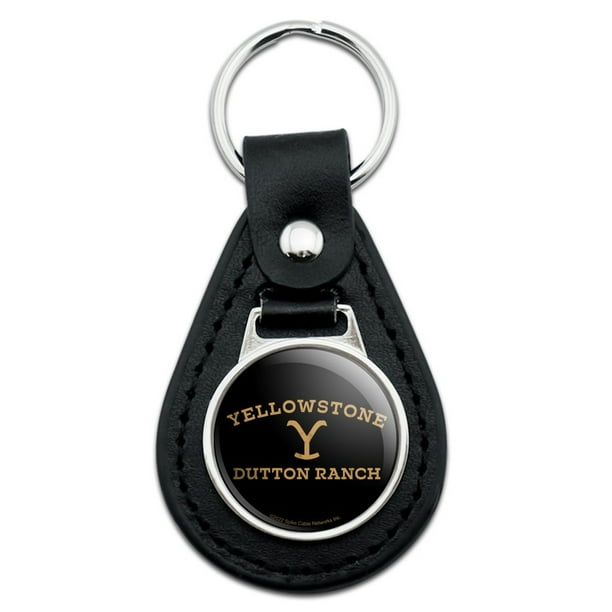 Black Leather Yellowstone TV Show Dutton Ranch Keychain - Walmart.com