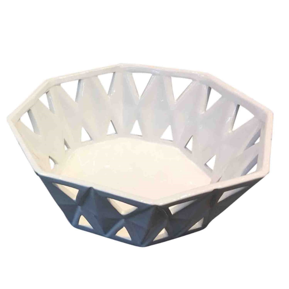 Stylish Ceramic Octagonal Bowl White - Walmart.com