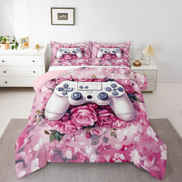 YST Girly Gaming Comforter Set For Kids Girls Teen,Gamer Video Game ...