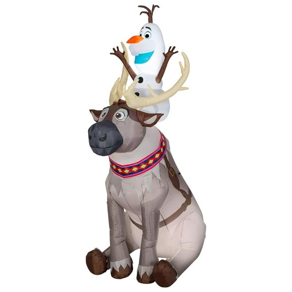 Gemmy Christmas Inflatable Olaf and Sven Scene, 7 ft Tall, Multi ...