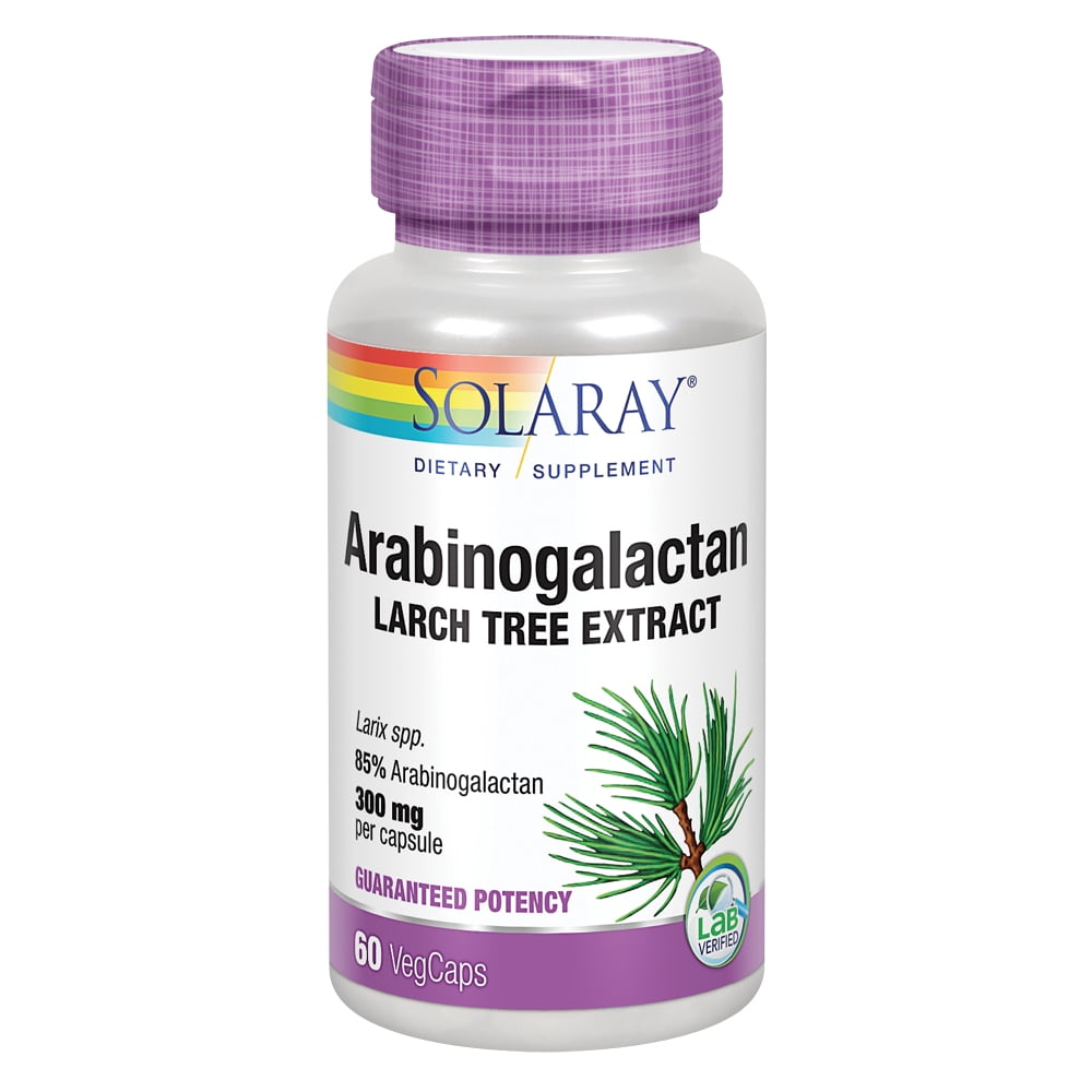 Solaray Arabinogalactan, Larch Tree Extract 300mg | Prebiotic Fiber for ...