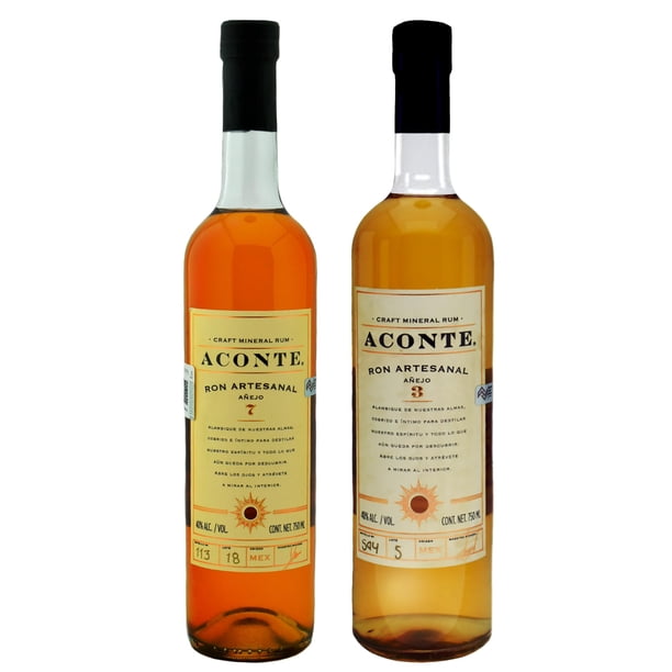 ACONTE Pack DE 2 - Ron Añejo 7 Años 750ml + Ron Añejo 3 Años 750ml ...