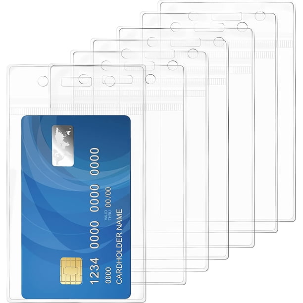 Clear ID Badge Holder, Waterproof Extra Thick Plastic ID Card Holder ...