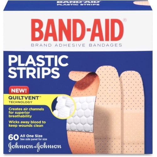 BAND-AID Plastic Strips All One Size 60 Each - Walmart.com