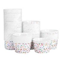 FWYOUNG 100PCS Polka Dot Paper Cups Disposable 8oz Dessert Bowls for ...