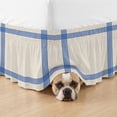 Blue Striped Bed Skirt Bed Skirts Queen Size 16 Inch Drop, Simple ...