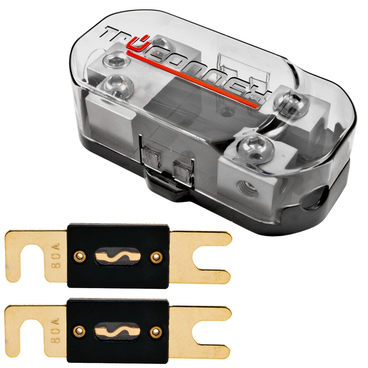 1/0 2 4 8 Gauge Dual ANL Fuse Holder Distribution Block and (2) 80 Amp ...