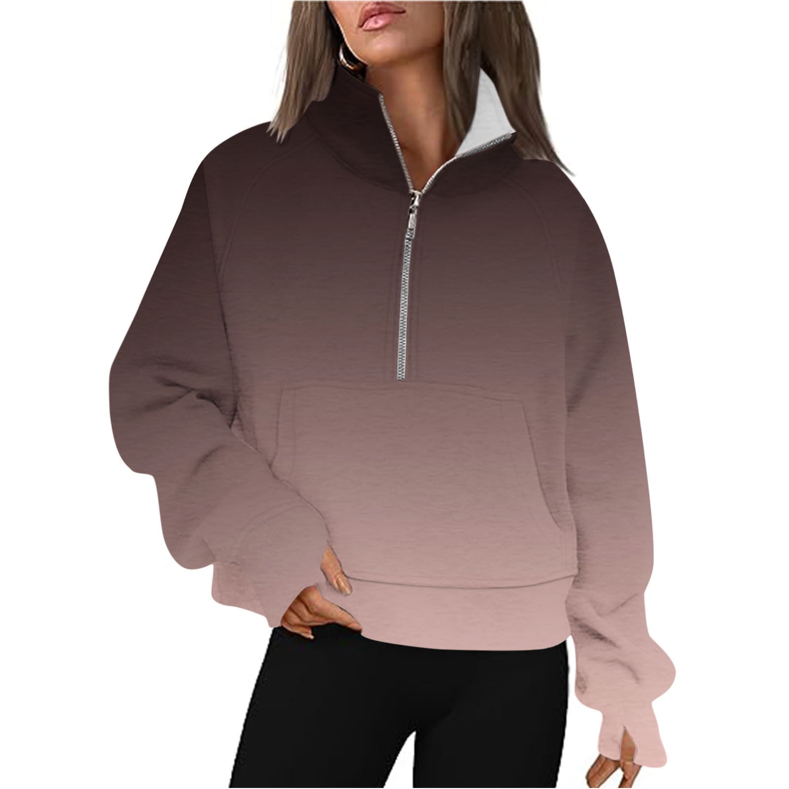 Click here for Lolmot Womens Lapel Zipper Short Pocket Long Sleev... prices