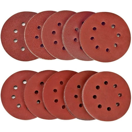 Sanding Discs Set with 100 Pieces of 125mm Velcro Sanding Paper for ...