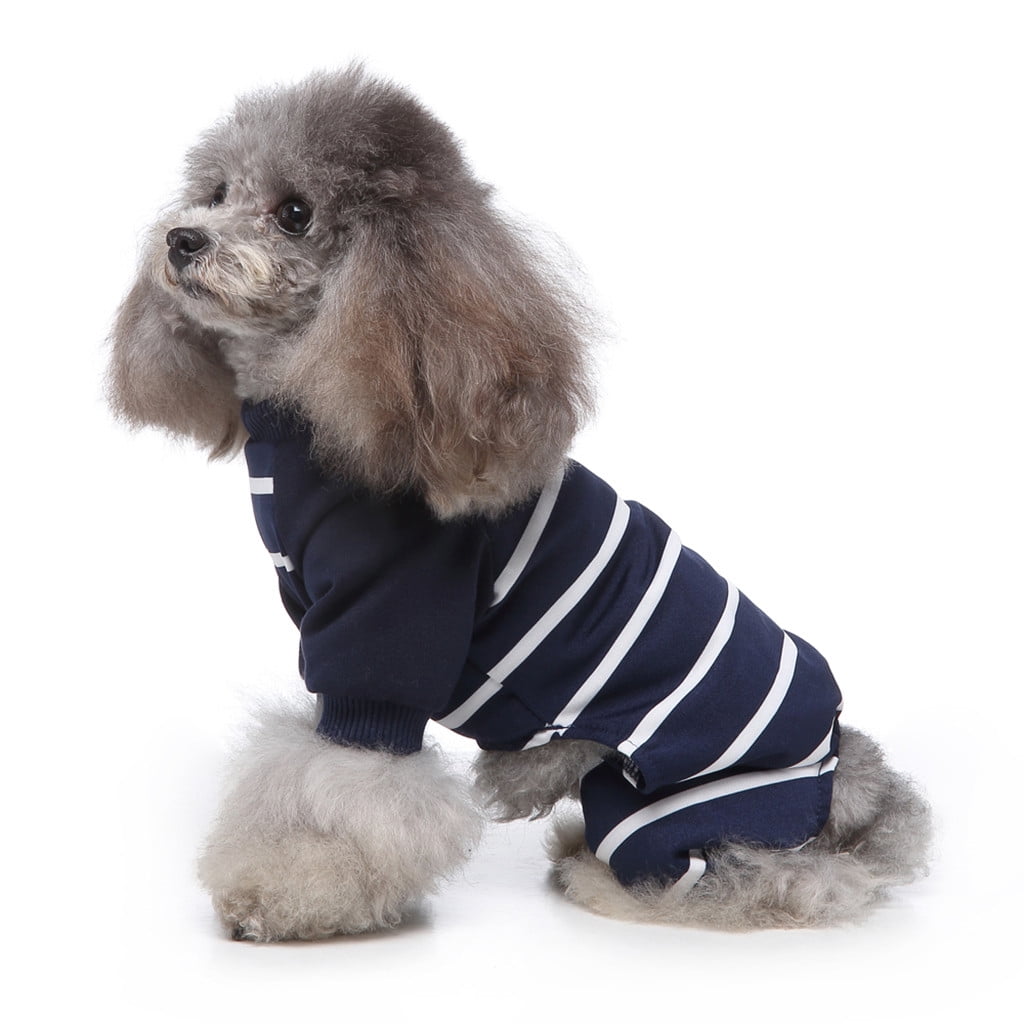 Shldybc Pet pajamas, home clothes, cotton contrast pajamas, knitted pet ...