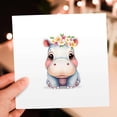 3drose, Comic Hippopotamus Decorated with Flowers. Animals for Kids ...