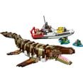 LEGO Jurassic World Brick-Built Mosasaurus Boat Mission Dinosaur Toy ...