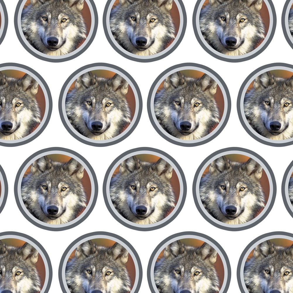 Gray Wolf with Fall Background Premium Gift Wrap Wrapping Paper Roll ...