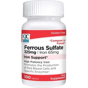 Fergon High Potency Iron Supplement Tablets, 27 mg, 100 ct, Slow Acting ...