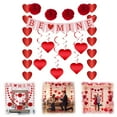 1PC Valentines Decorations, Happy Valentines Banner, Heart Felt Garland ...