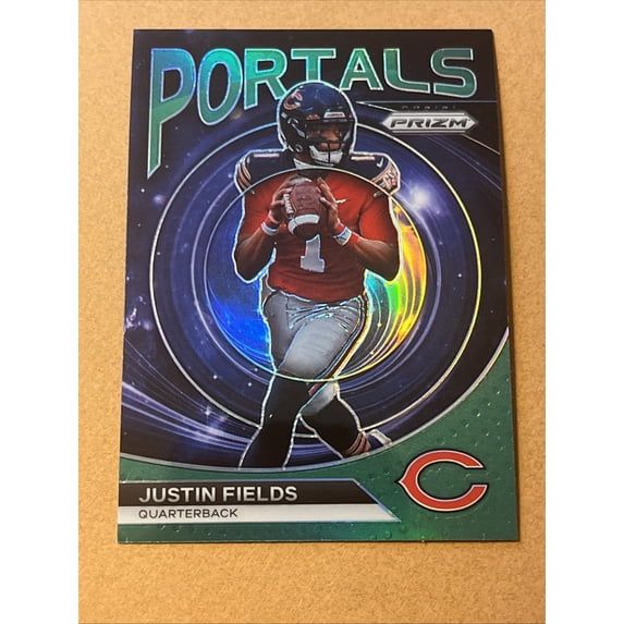2023 Panini Prizm Justin Fields #PO-7 Portals Prizms Green Ice ...
