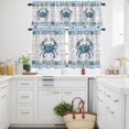 3 Piece Kitchen Curtains and Valances Set Blue Crab Coastal Cafe ...