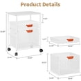 Rolling File Cart - White: Mobile Vertical Organizer With Mesh Drawers ...