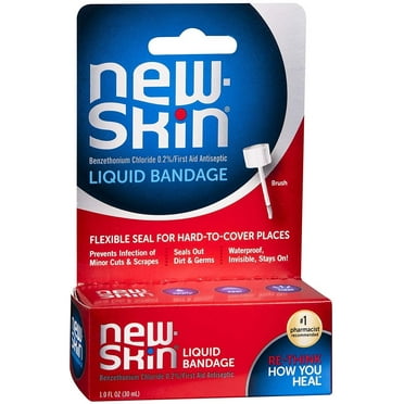New-Skin Waterproof Liquid Bandage Brush, 1oz HSA/FSA Eligible ...