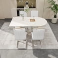 63 "medieval modern cream style MDF dining table and PU armless dining ...