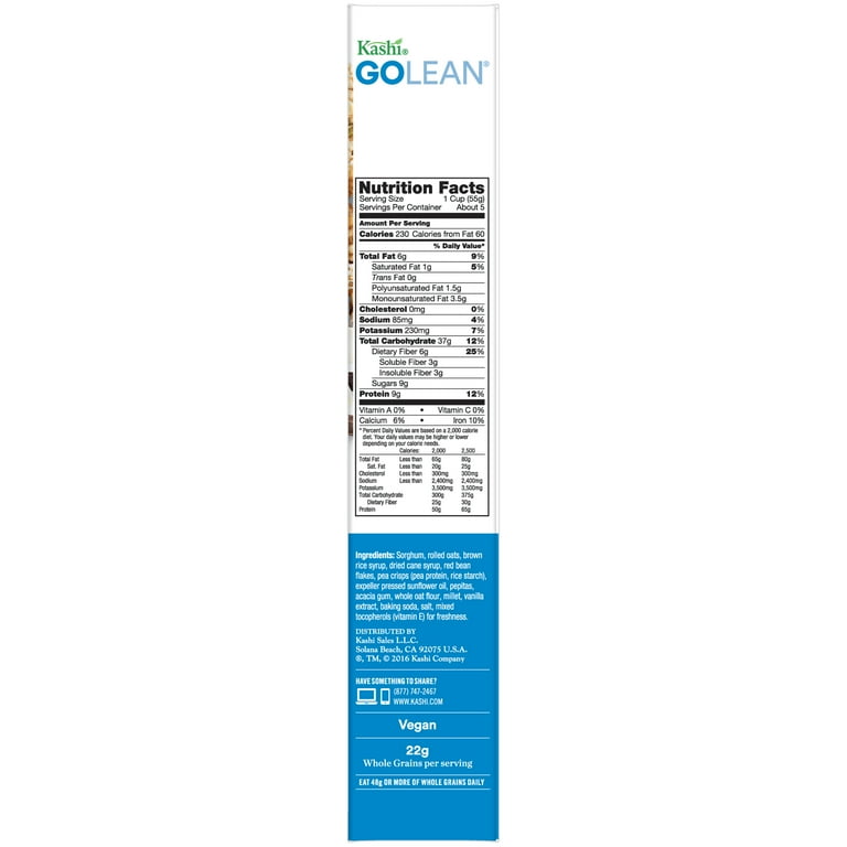 Kashi Go Lean Nutrition Label
