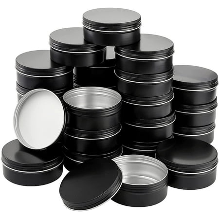 24 Pack 8 oz / 240ml Round Aluminum Tin Cans with Screw Top Lids ...