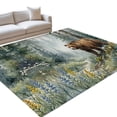 Green Forest Bear 5'x7' Rug for Living Room Sofa and Coffee Table ...