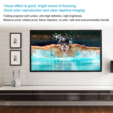 HD Projector Screen Portable Folding Soft Projection Projector Screen ...
