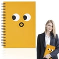 1Pc Yellow Surprised Face Spiral Notebook, 6x8.3 Inch Hard Cover Lined ...