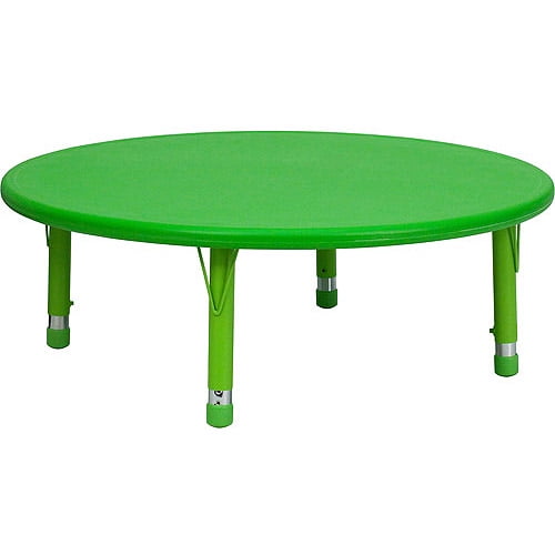 Adjustable Height Round Plastic Activity Table 45, Green - Walmart.com