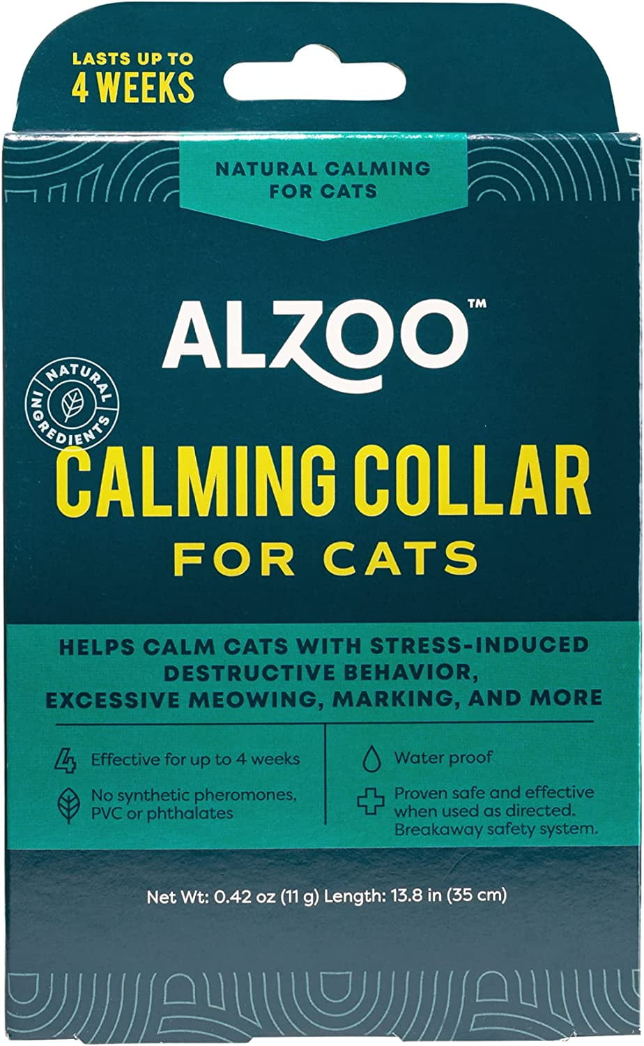 ALZOO All Natural Calming Collar for Cats - Walmart.com