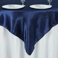 Efavormart 60" Navy Blue Satin Square Tablecloth Overlay for Wedding ...
