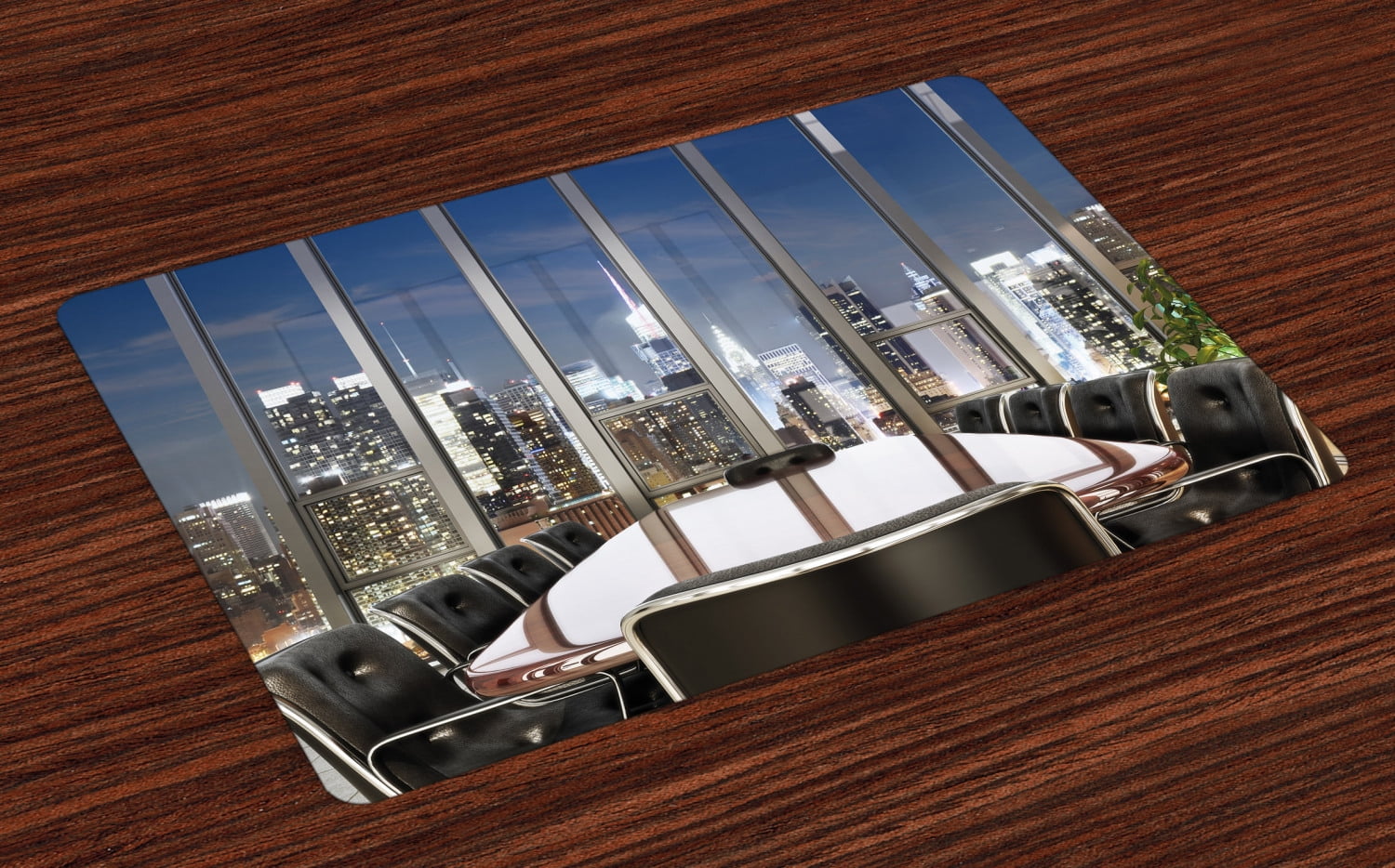 Modern Placemats Set of 4 Business Office Conference Room Table Chairs ...