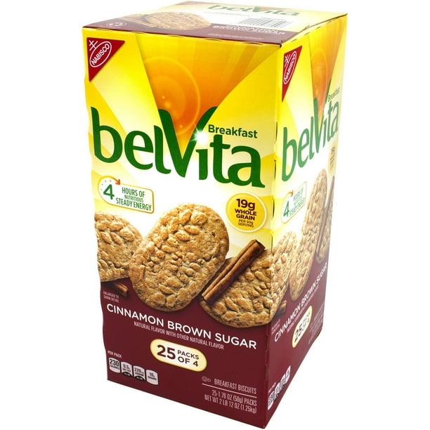 Belvita Cinnamon Brown Sugar Breakfast Biscuits, 1.76 oz. 25 count ...