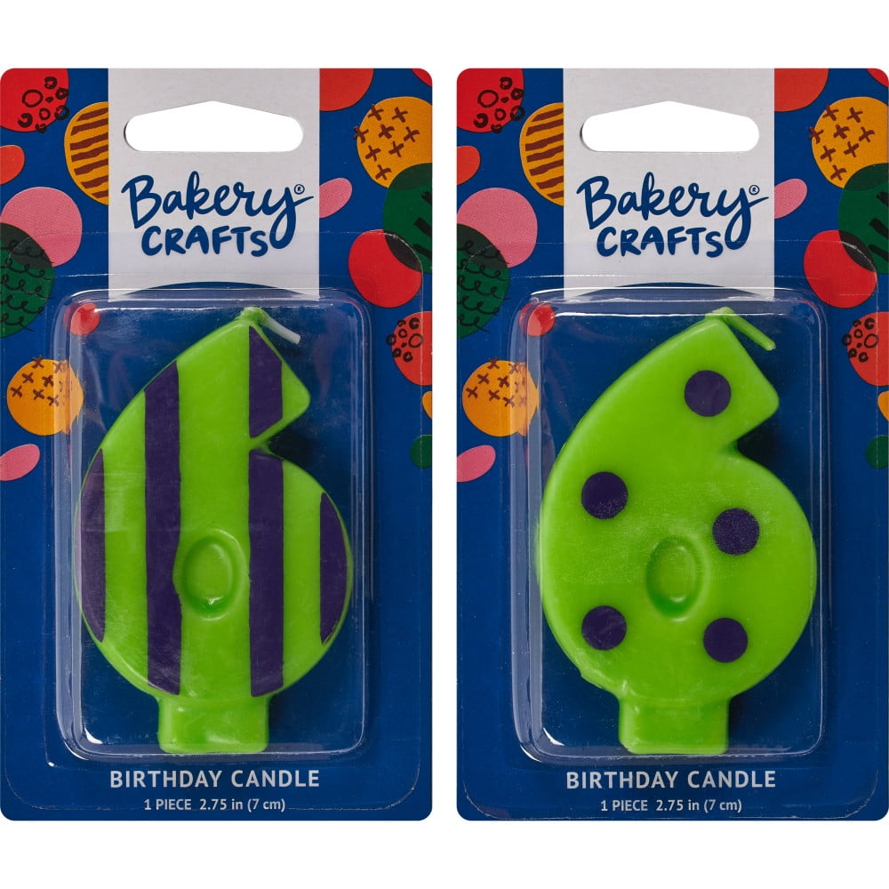 Cake Topper Decor, 6 Stripes & Dots Shape Candles (12/PKG) - Walmart.com